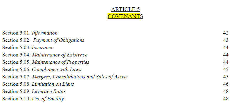 How to Look Up Debt Covenants – Real-life Example from a 10-k
